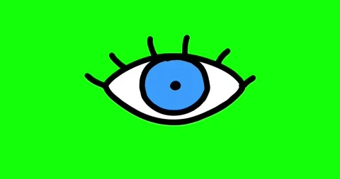 Blinking blue color cartoon single eye i... | Stock Video | Pond5