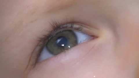 Blinking Green Eyes of Child, Kid Eyebal... | Stock Video | Pond5