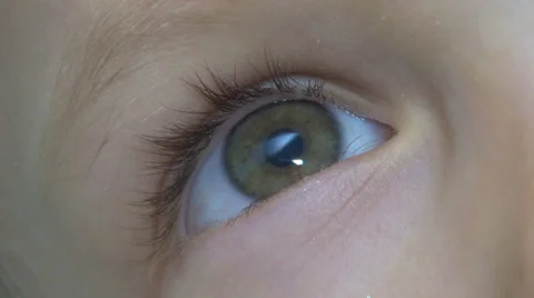 Blinking Green Eyes of Child, Kid Eyebal... | Stock Video | Pond5