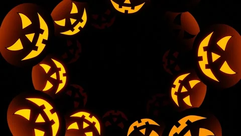 Blinking halloween pumpkins vj loop anim... | Stock Video | Pond5
