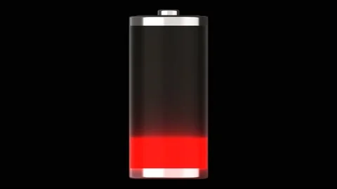 Blinking low battery 3D animation. PNG R... | Stock Video | Pond5