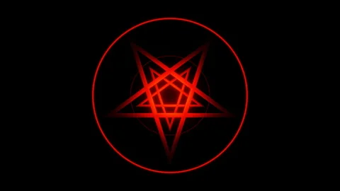 Blinking red pentagram symbols tunnel an... | Stock Video | Pond5
