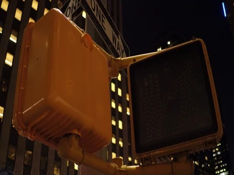 Blinking stop light for walk pedestrian ... | Stock Video | Pond5
