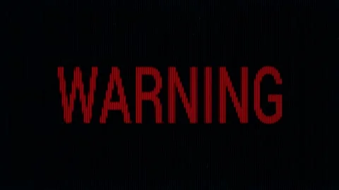 Blinking Warning Alert word on Black CRT... | Stock Video | Pond5