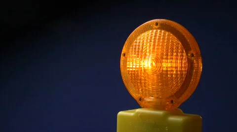 Blinking yellow warning light | Stock Video | Pond5