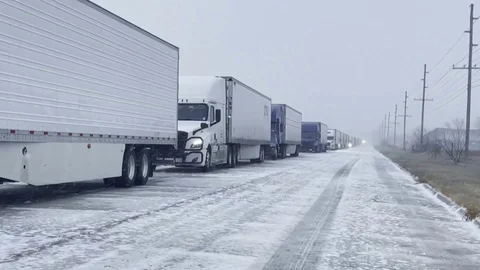 Blizzard closes part of Interstate 80, f... | Stock Video | Pond5