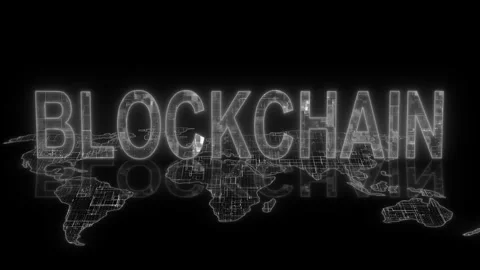 Block chain 3d text earth map animation ... | Stock Video | Pond5