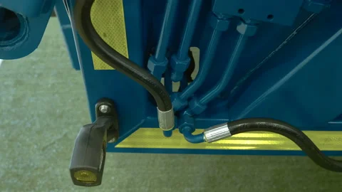 Block of connecting hydraulic rubber hos... | Stock Video | Pond5