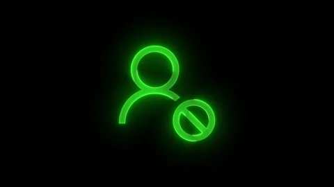 Block contact stroke icon glowing neon g... | Stock Video | Pond5
