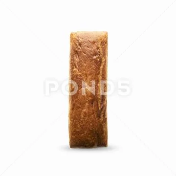 Block loaf of bread, iolate on a white background. standing long high ...