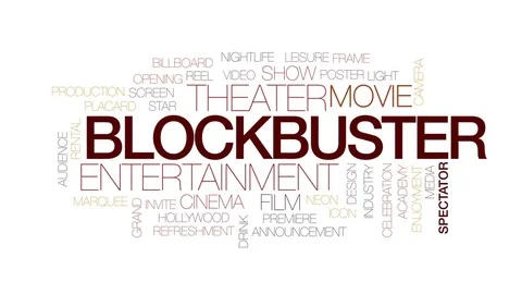 Blockbuster animated word cloud, text de... | Stock Video | Pond5