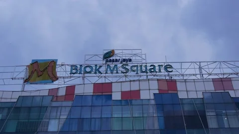 Blok M Square logo signage on building.p... | Stock Video | Pond5