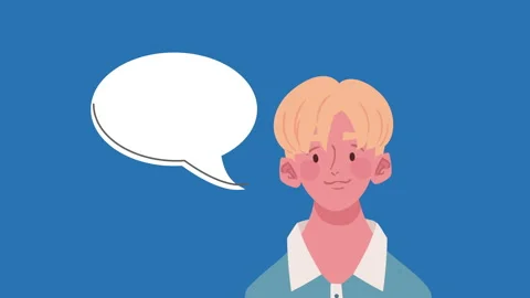 blond man speaking character animation | Stock Video | Pond5