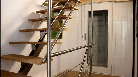 Blonde girl playing with elevator in sm... | Stock Video | Pond5