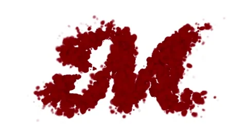 Blood alphabet letter M uppercase isolat... | Stock Video | Pond5