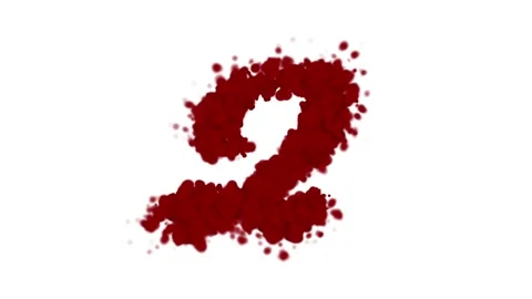 Blood alphabet number 2 isolated on whit... | Stock Video | Pond5