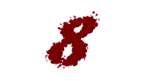 Blood alphabet number 8 isolated on whit... | Stock Video | Pond5
