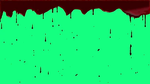 Blood Dripping animation on green scree... | Stock Video | Pond5