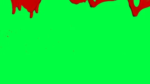 Blood Dripping Down on the green screen. | Stock Video | Pond5