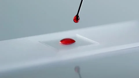 Blood drop on microscope slide | Stock Video | Pond5