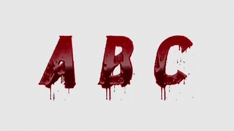 Blood Letters A, B, C Animation Text, Al... | Stock Video | Pond5