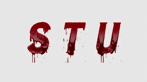 Blood Letters S, T, U Animation Text, Al... | Stock Video | Pond5