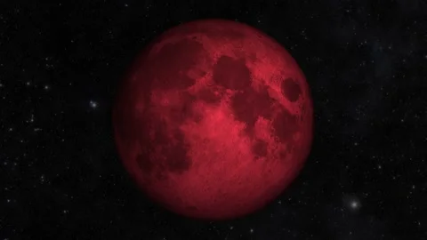 Blood Moon 4K. Red Moon Rising. | Stock Video | Pond5