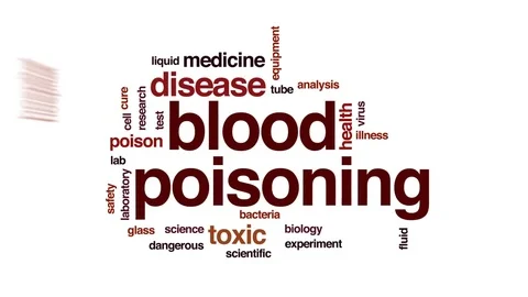 Blood poisoning animated word cloud, tex... | Stock Video | Pond5
