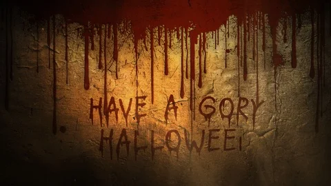 Blood Running Down Wall Gory Halloween 4... | Stock Video | Pond5