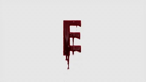 Bloody letter E with alpha channel, bloo... | Stock Video | Pond5