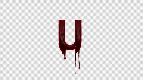 Bloody letter U with alpha channel, bloo... | Stock Video | Pond5