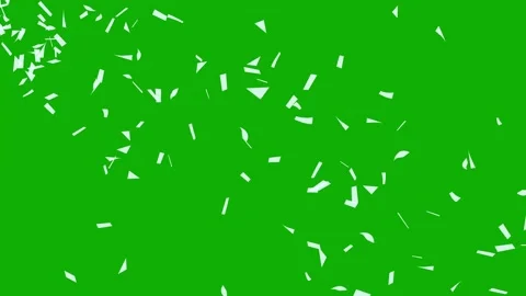 Blowing white confetti particles green s... | Stock Video | Pond5