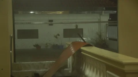 Blown Out Windows And Flooding As Hurric... | Stock Video | Pond5