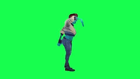 Blue 3D character dancing on green scree... | Stock Video | Pond5