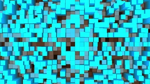 Blue 3D Vertical Polygon Box Extruded An... | Stock Video | Pond5