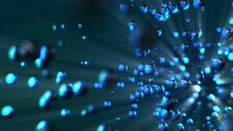 Blue abstract flying balls with sun rays... | Stock Video | Pond5