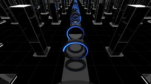 Blue abstract loop night club city backg... | Stock Video | Pond5