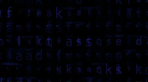 blue alphabet matrix background,letter,c... | Stock Video | Pond5