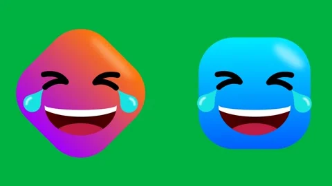 Blue and pink laughing emoji animation o... | Stock Video | Pond5