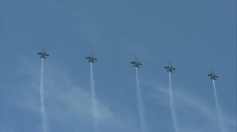 Blue Angels - Line - Abreast Loop | Stock Video | Pond5