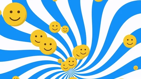 Blue Animated Background Smiley Emoticon... | Stock Video | Pond5
