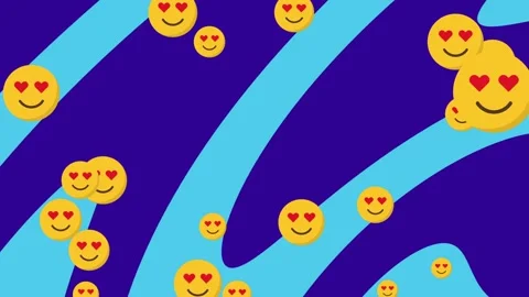 Blue Animated Background Smiley Emoticon... | Stock Video | Pond5