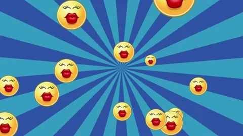 Blue Animated Background Smiley Emoticon... | Stock Video | Pond5