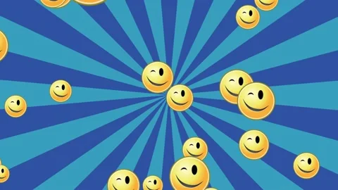Blue Animated Background Smiley Emoticon... | Stock Video | Pond5