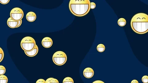Blue Animated Background Smiley Emoticon... | Stock Video | Pond5
