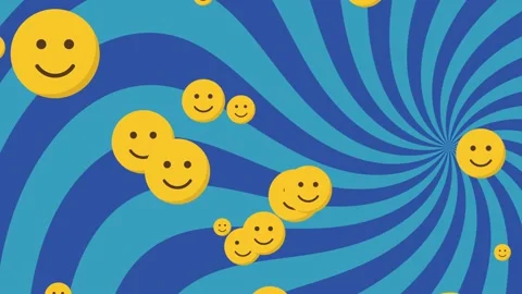 Blue Animated Background Smiley Emoticon... | Stock Video | Pond5