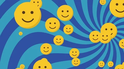 Blue Animated Background Smiley Emoticon... | Stock Video | Pond5