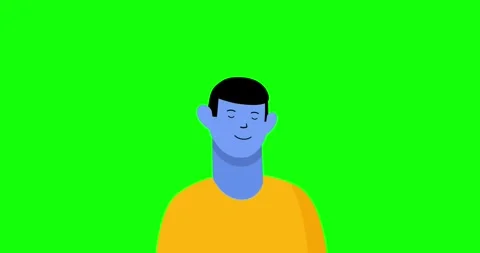 Blue animated cartoon man torso with hea... | Stock Video | Pond5