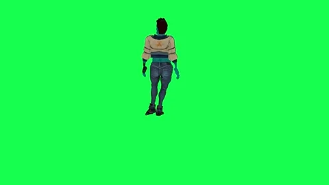 Blue animated man walking down the stree... | Stock Video | Pond5