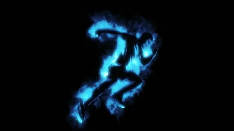 Blue Athlete Runner Logo Looping Animati... | Stock Video | Pond5